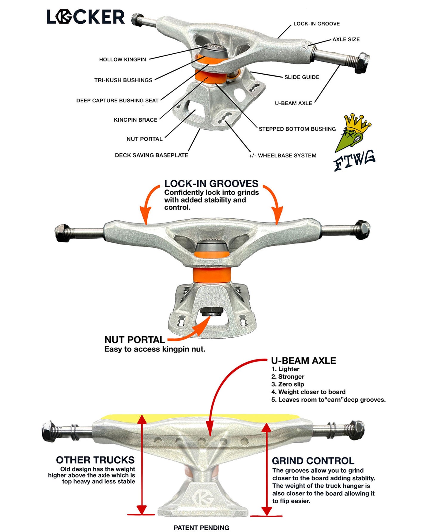 Grind King Locker Trucks - Raw – Beyond Skate